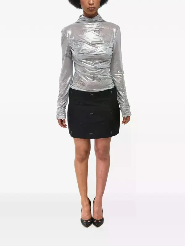 Off-White Wool-blend Jacquard Mini Skirt With Side Zip