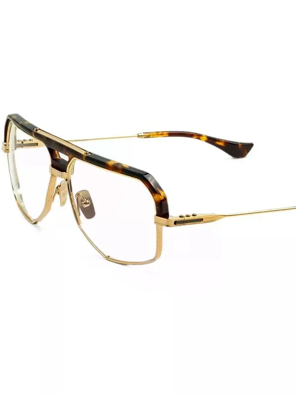 Dita Tortoiseshell-effect Geometric-frame Glasses