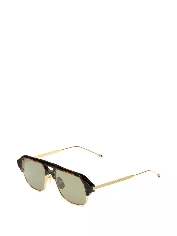 Thom Browne Tortoiseshell-effect Pilot Sunglasses