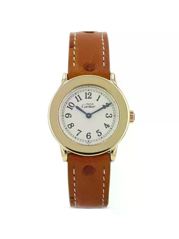 Cartier Must Ii 26mm Watch With Cream Dial And Leather Strap - Neutrals