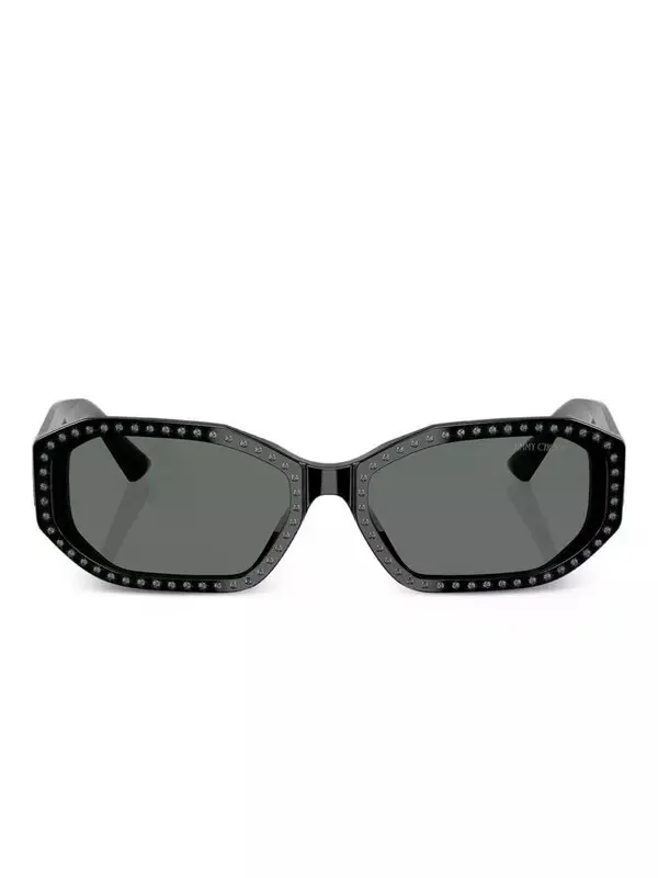 JIMMY CHOO Geometric Sunglasses With Crystal Embellishments