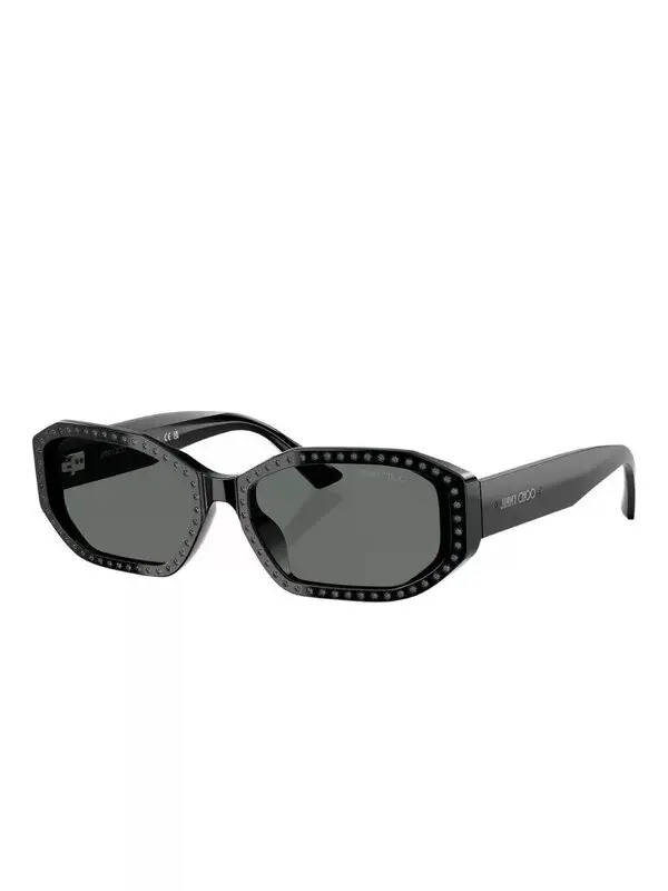JIMMY CHOO Geometric Sunglasses With Crystal Embellishments