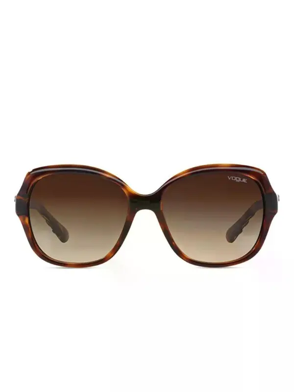 VOGUE EYEWEAR Striped Dark Havana Sunglasses - Brown