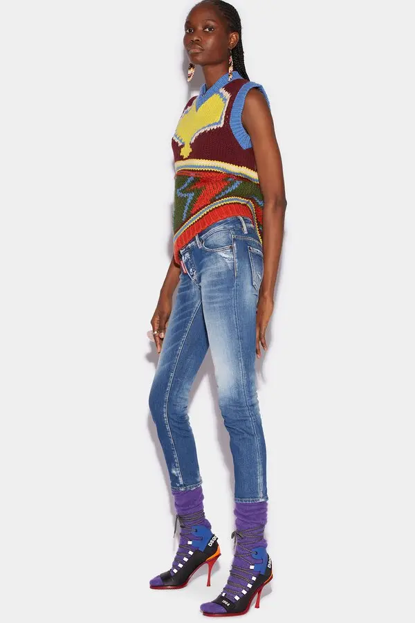 Dsquared2 Jennifer Cropped Jeans In Light Clean Wash