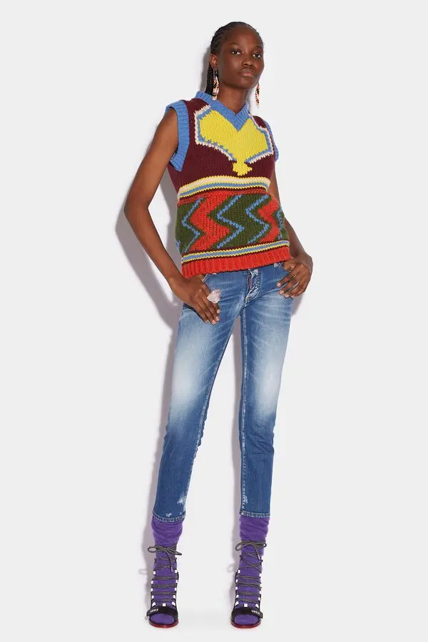 Dsquared2 Jennifer Cropped Jeans In Light Clean Wash