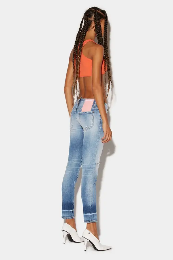 Dsquared2 Light Sunset Wash Jennifer Cropped Jeans