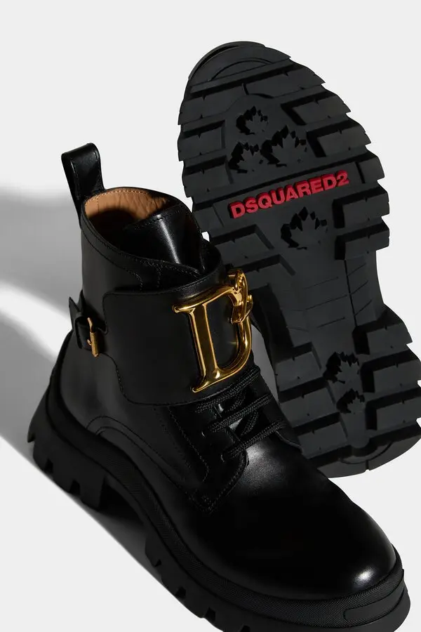 Dsquared2 Statement Buckled Combat Boots