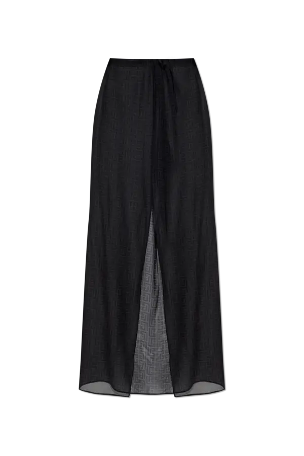 Balmain Silk Beach Trousers With Monogram