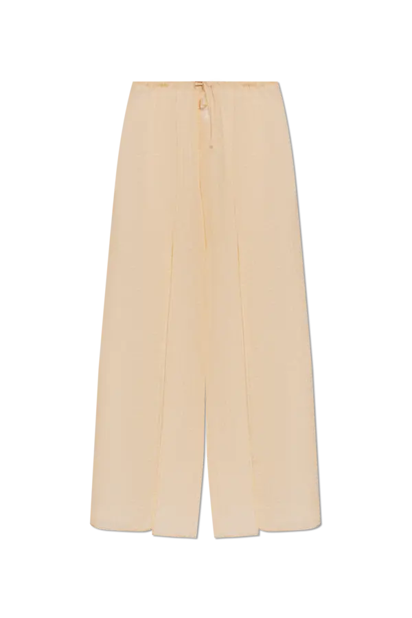Balmain Silk Beach Trousers With Monogram