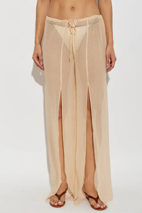Balmain Silk Beach Trousers With Monogram