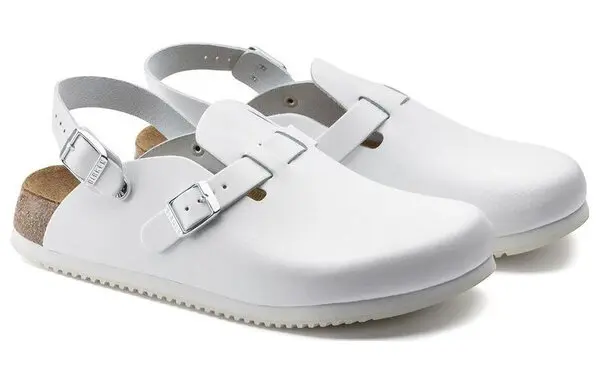 BIRKENSTOCK Kay Sl Natural Leather Narrow Fit Sandals - White