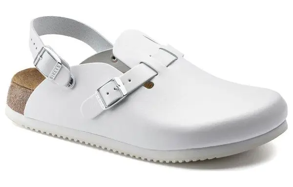BIRKENSTOCK Kay Sl Natural Leather Narrow Fit Sandals - White