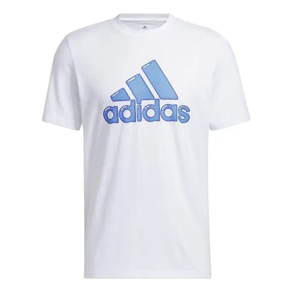 Adidas Logo Pen Fill Sportswear Graphic Tee - White