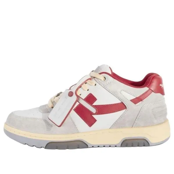 Off-White Out Of Office Leather Sneakers - Grey/white/red