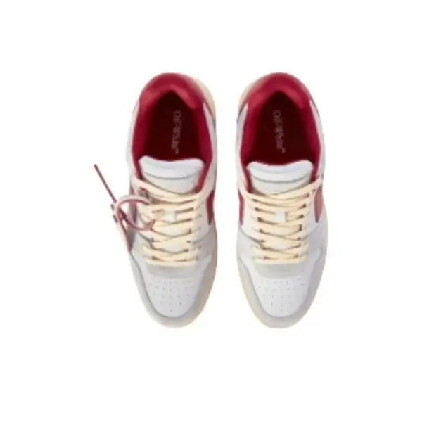 Off-White Out Of Office Leather Sneakers - Grey/white/red