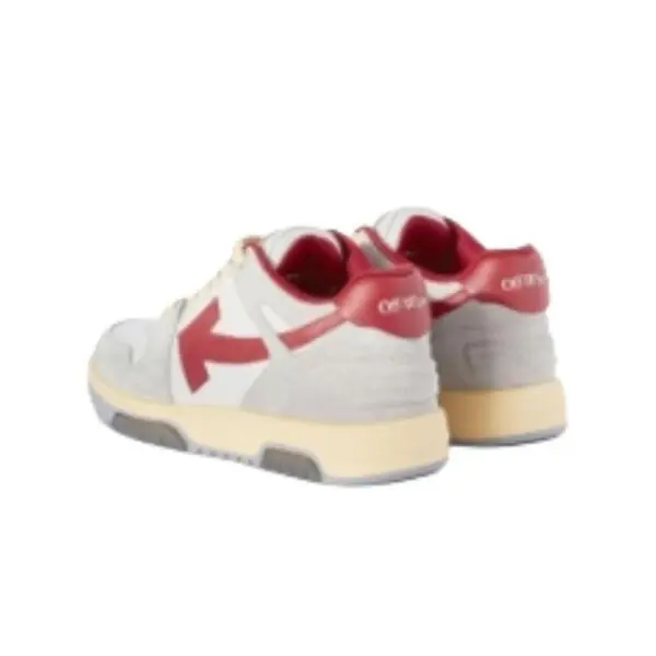 Off-White Out Of Office Leather Sneakers - Grey/white/red
