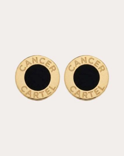 INCREDIBLE RISING Cancer Cartel Stud Earrings - Gold