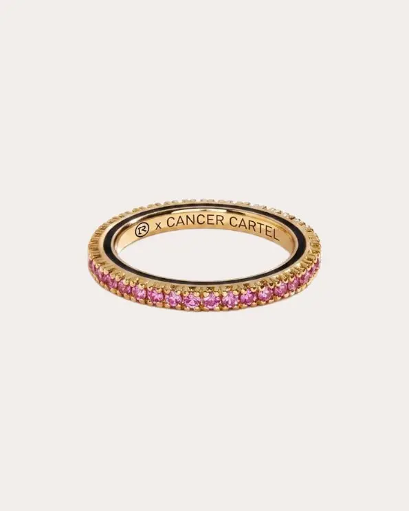 INCREDIBLE RISING Sapphire & 14k Gold Cancer Cartel Ring - Pink