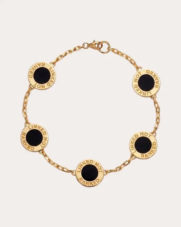 INCREDIBLE RISING Black Onyx & 14k Yellow Gloria Bracelet - Gold