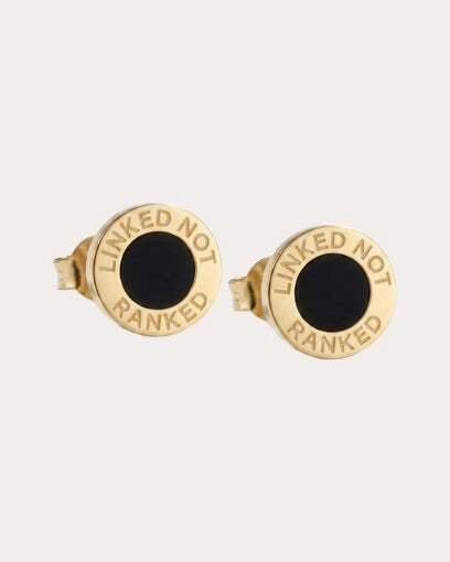 INCREDIBLE RISING Black Onyx & 14k Gloria Stud Earrings - Gold