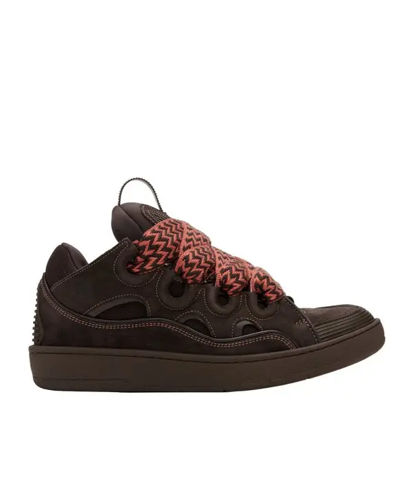 LANVIN Curb Leather Sneakers - Dark Brown