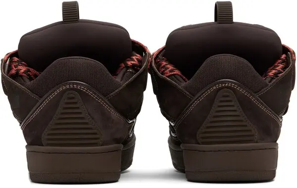 LANVIN Curb Leather Sneakers - Dark Brown