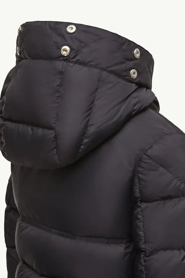 Moncler Down Jacket With Faux Fur Hood Trim