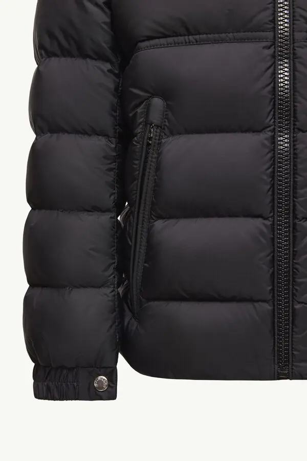 Moncler Down Jacket With Faux Fur Hood Trim