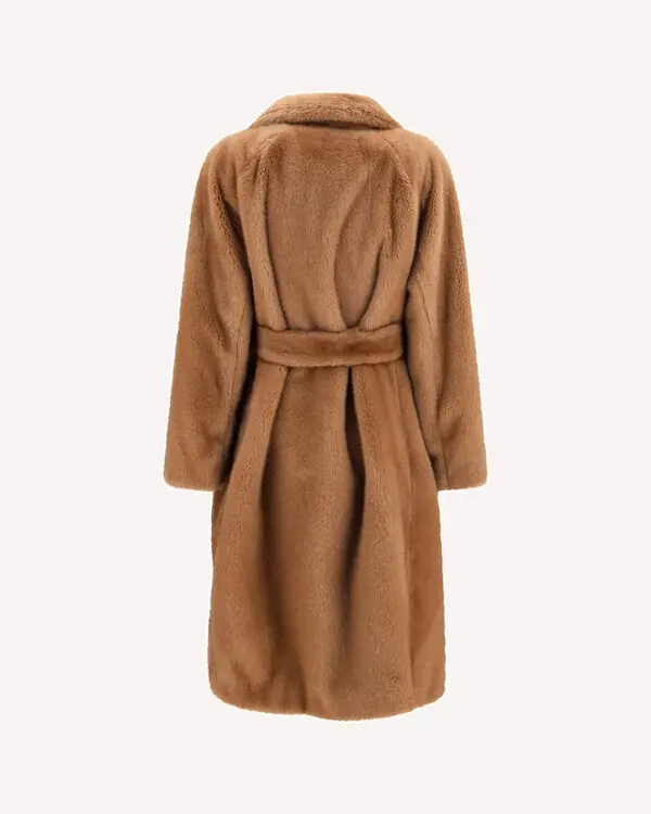 Max Mara Belted Fur Long Coat