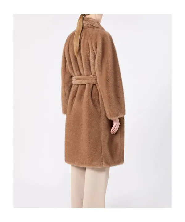 Max Mara Belted Fur Long Coat