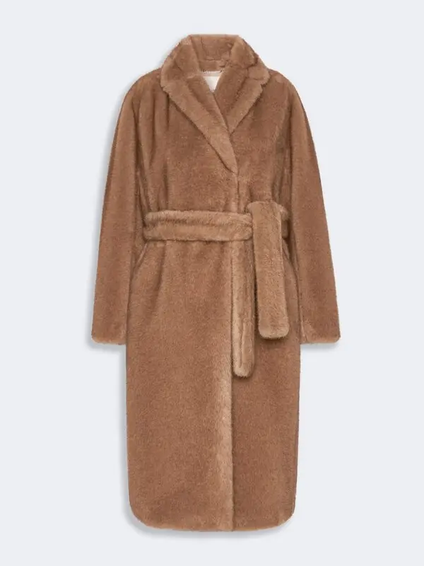 Max Mara Belted Fur Long Coat - No