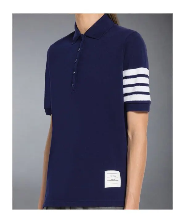 Thom Browne 4-bar Short Sleeve Polo