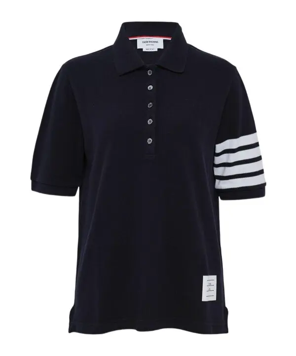 Thom Browne 4-bar Short Sleeve Polo - Navy Blue