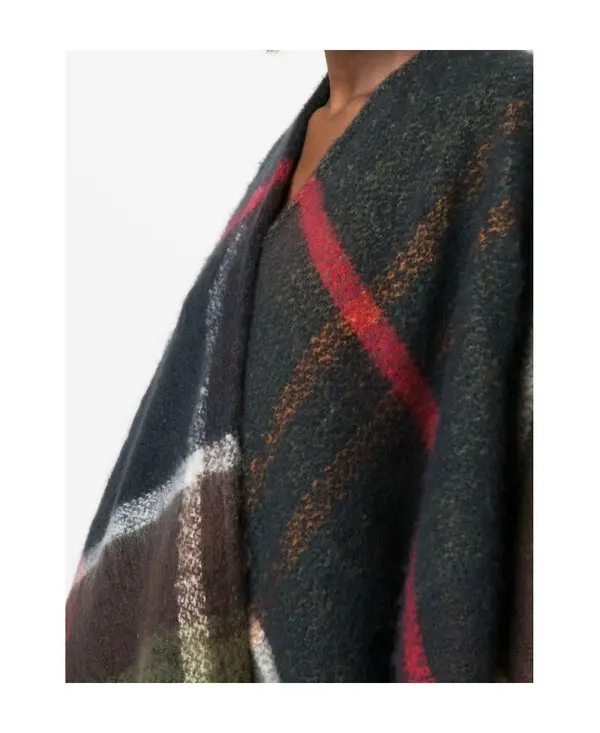 Barbour Checked V-neck Cape