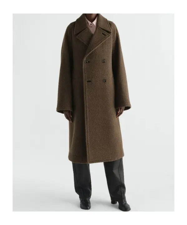 LEMAIRE Double-breasted Coat In Felted Wool And Alpaca Blend