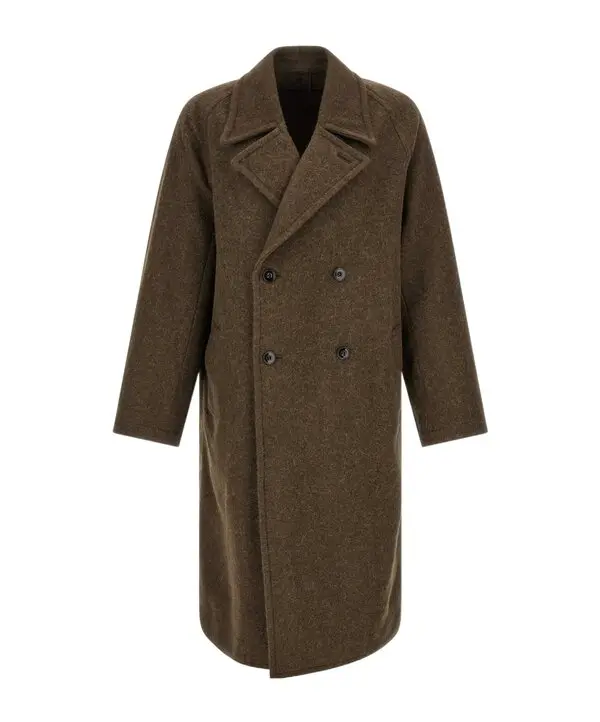 LEMAIRE Double Breasted Soft Coat - Mud