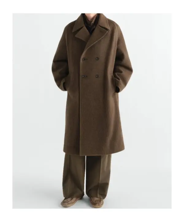 LEMAIRE Double-breasted Coat - Mud