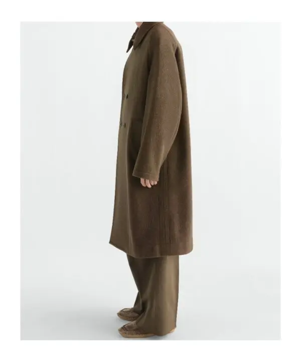 LEMAIRE Double-breasted Coat - Mud