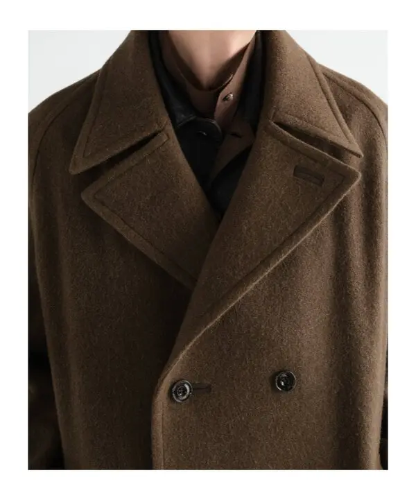 LEMAIRE Double-breasted Coat - Mud