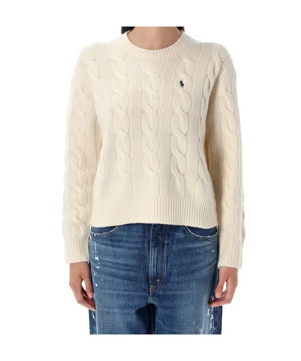Polo Ralph Lauren Logo Embroidered Cable-knitted Jumper
