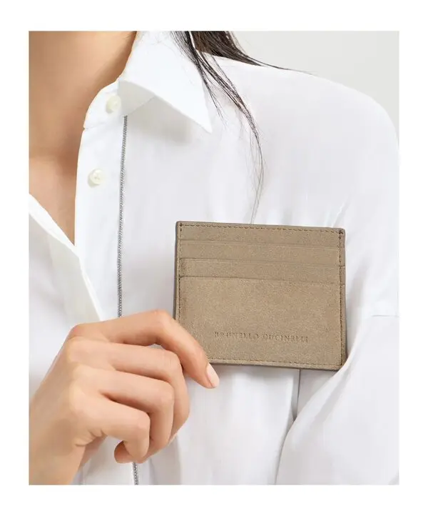 Brunello Cucinelli Suede Card Holder