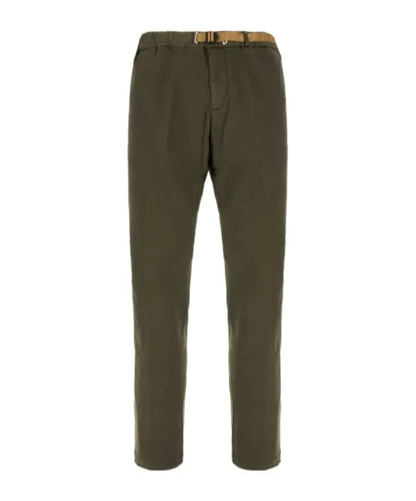 WHITE SAND Belted Pleated Trousers - Green
