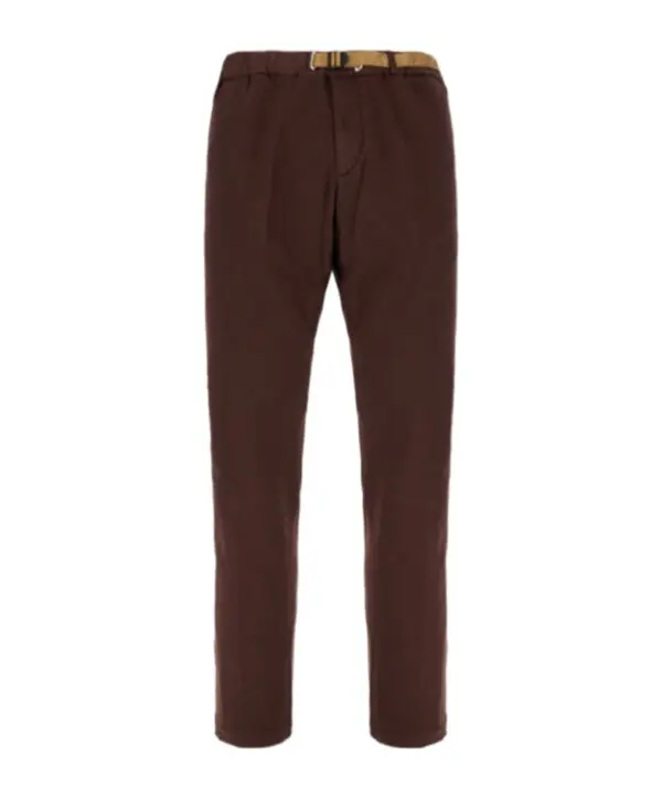 WHITE SAND Elasticated Waist Belted Trousers - Red