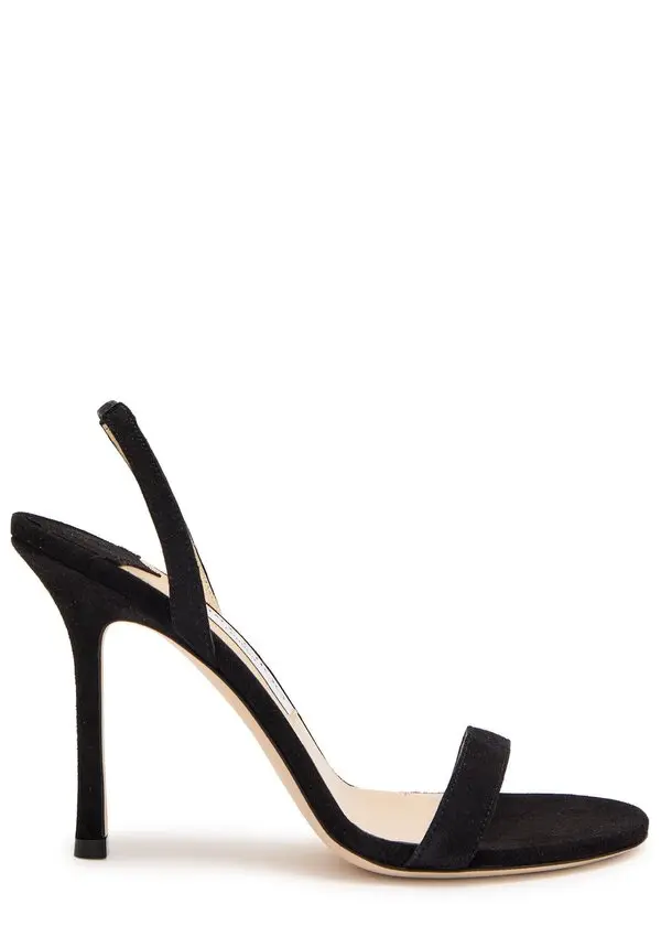 JIMMY CHOO Jenn 100 Suede Slingback Sandals
