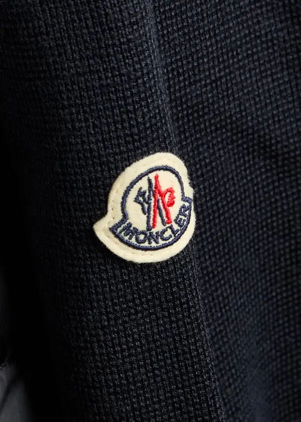 Moncler Quilted Knit And Nylon Jacket
