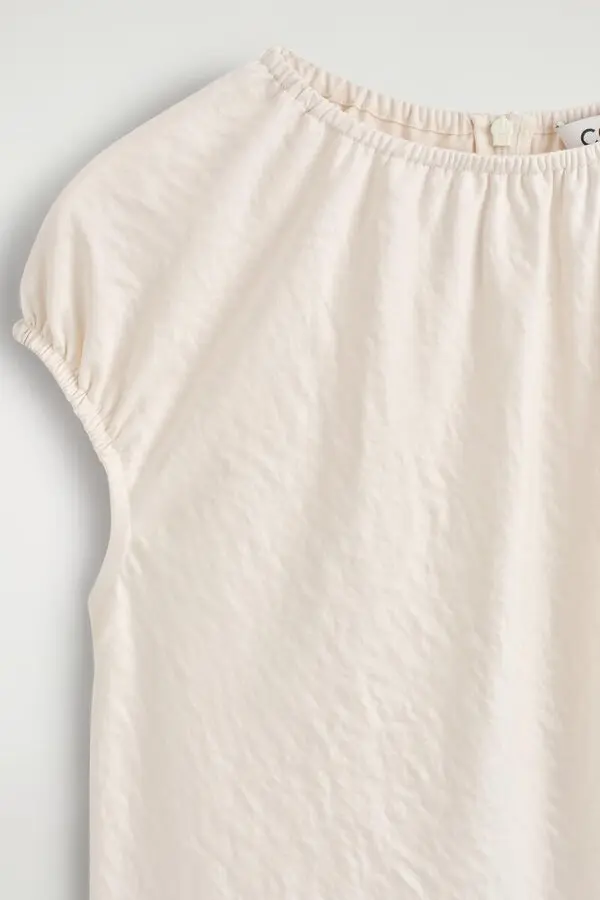 Cos Gathered Crinkled-satin Top