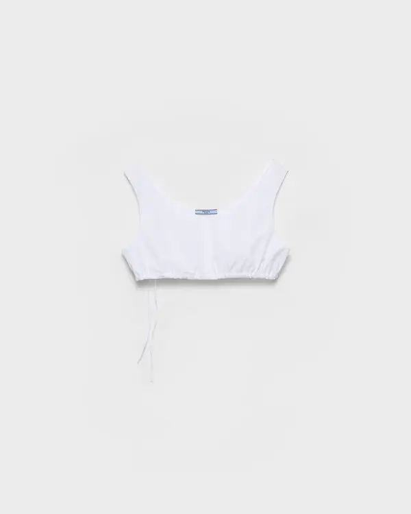 Prada Poplin Top With Drawstring Hem