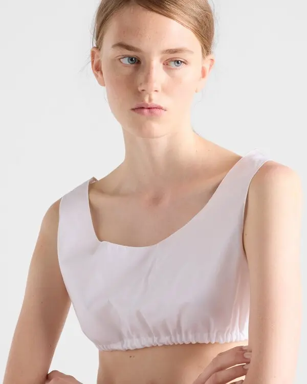 Prada Poplin Top With Drawstring Hem