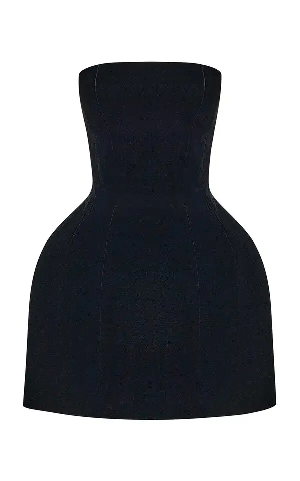 RASARIO Sculpted Velvet Mini Dress - Black