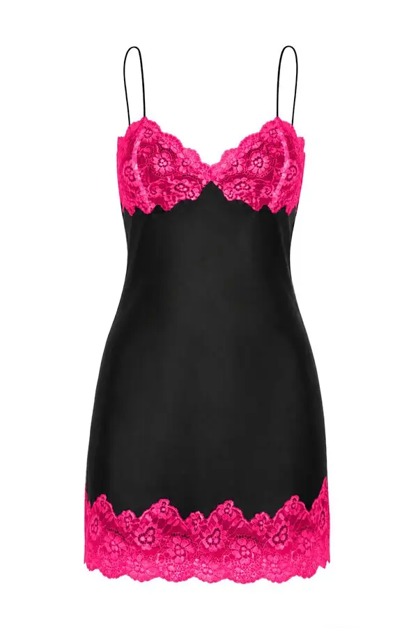 SWF Lace Trim Slip Dress - Midnight Bloom